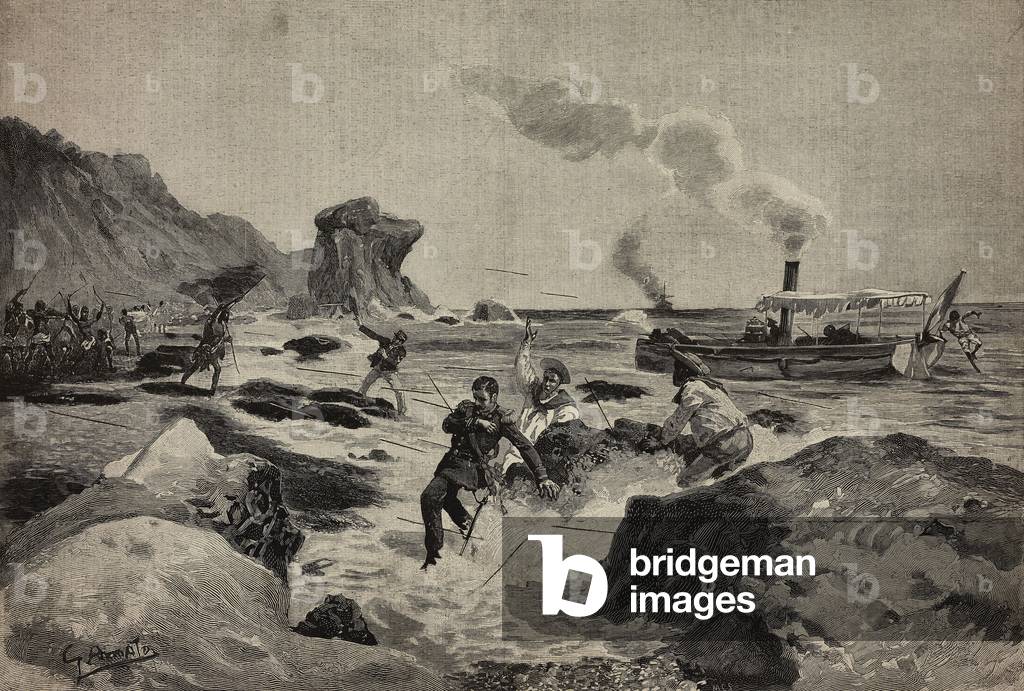 Image of Killing of Lieutenant Carlo Zavagli (1867-1890) in Warsheikh ...