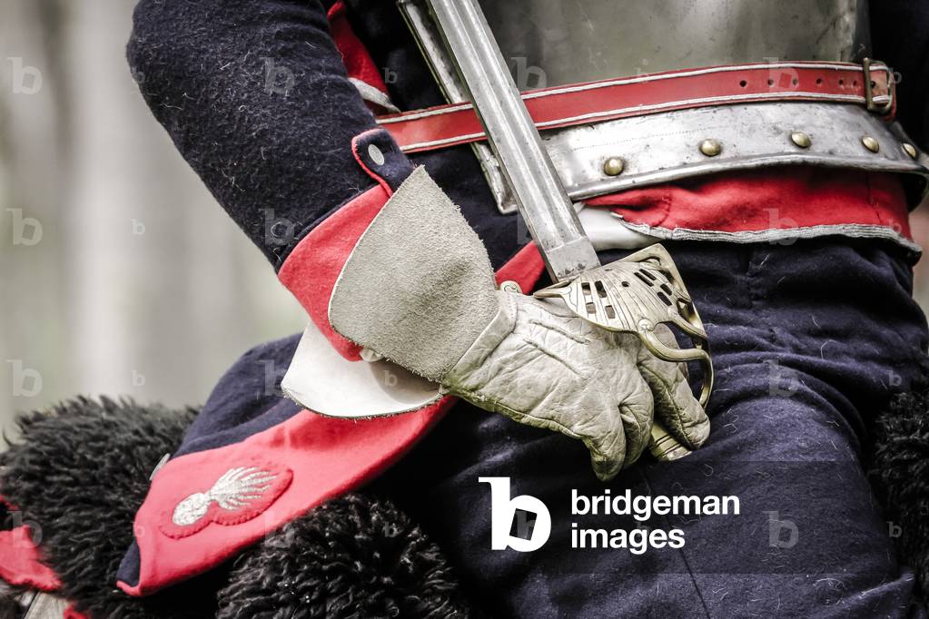 Image of Historical reenactment: Cuirassier of French heavy cavalry ...