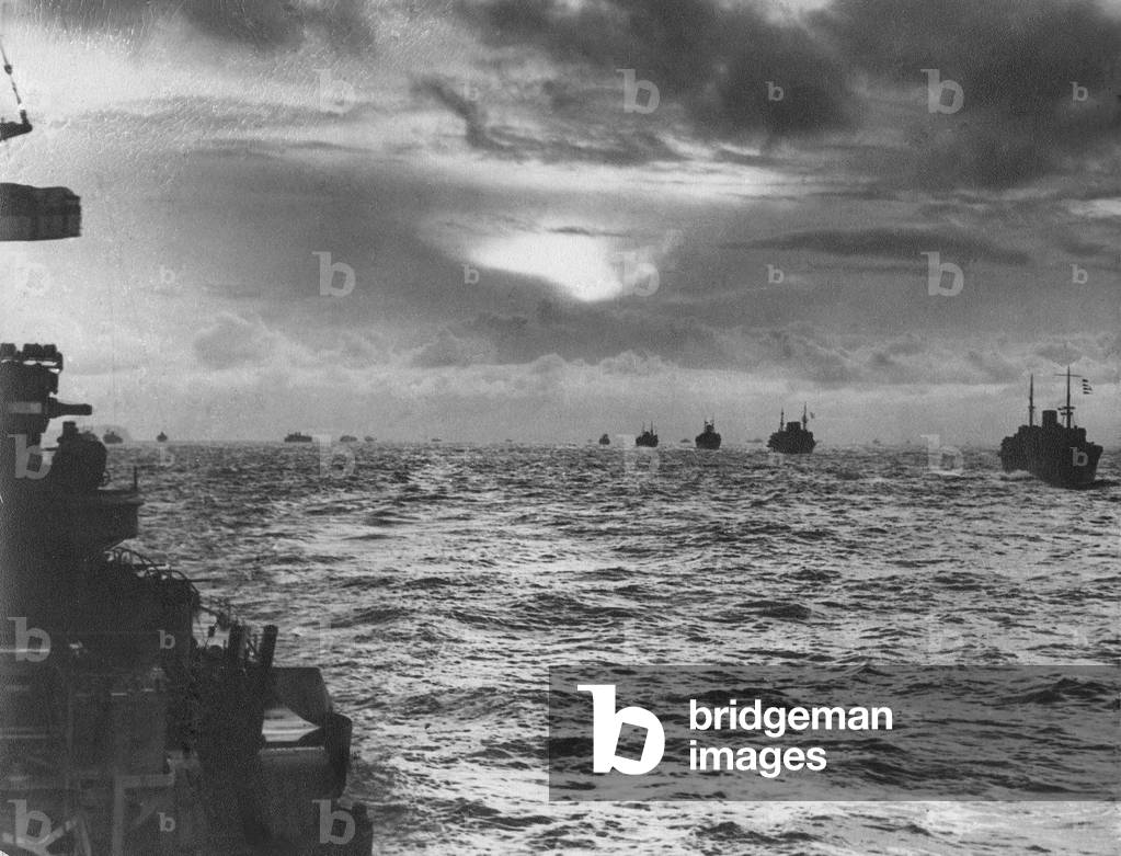 Image of Part of troop convoy, Operation Torch, 7th November 1942 (b/w