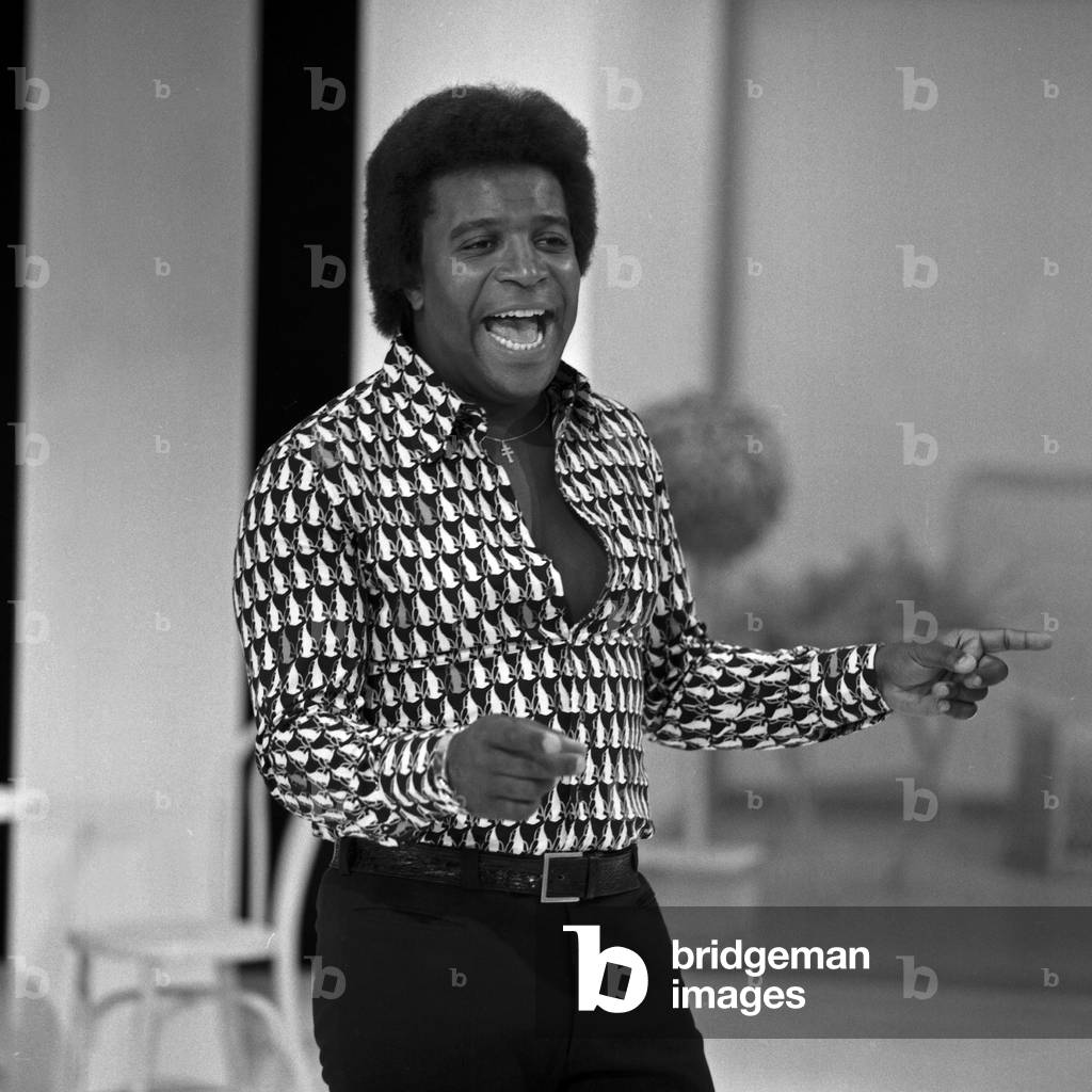 Image of German schlager singer Roberto Blanco at a TV show, Germany