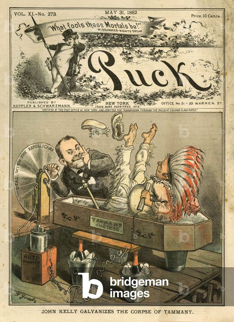 Image of Puck Magazine Cover, USA, 1880s