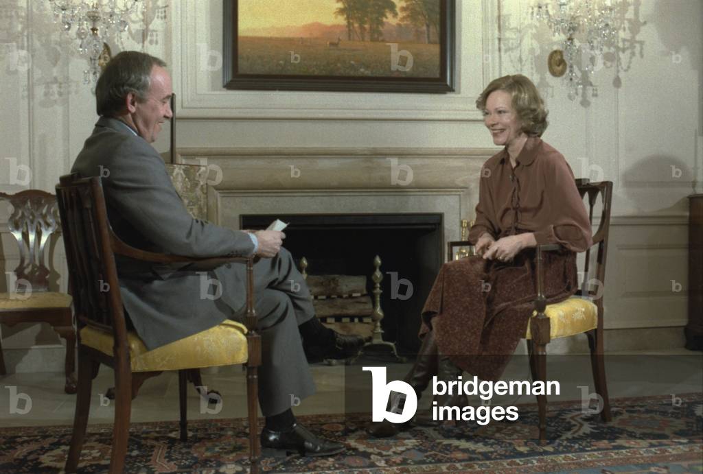 Image of Rosalynn Carter during a White House interview with NBC anchor