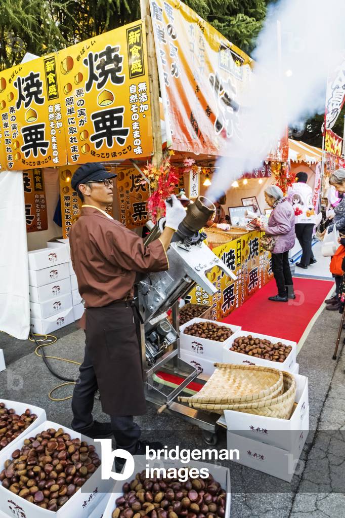 Image of Japan, Honshu, Tokyo, Hibiya Park, Food Festival, Man Making ...