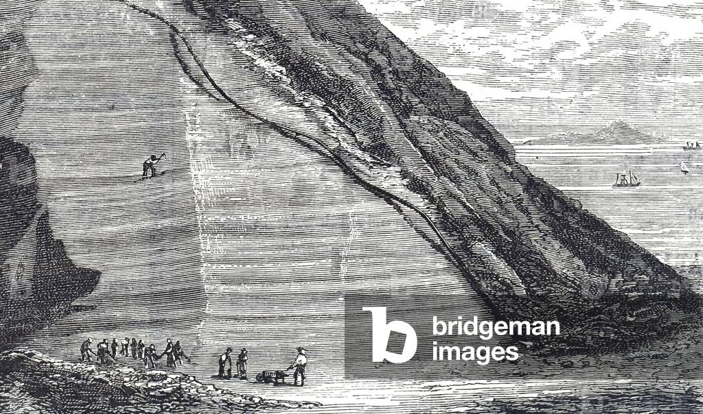 Image of Engraving depicting the digging out of guano in Peru