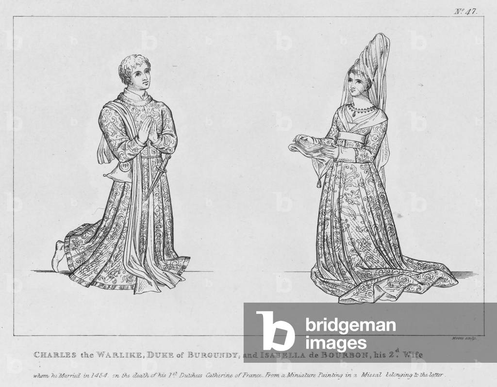 Image of Charles the Warlike, Duke of Burgundy, and Isabella de Bourbon ...
