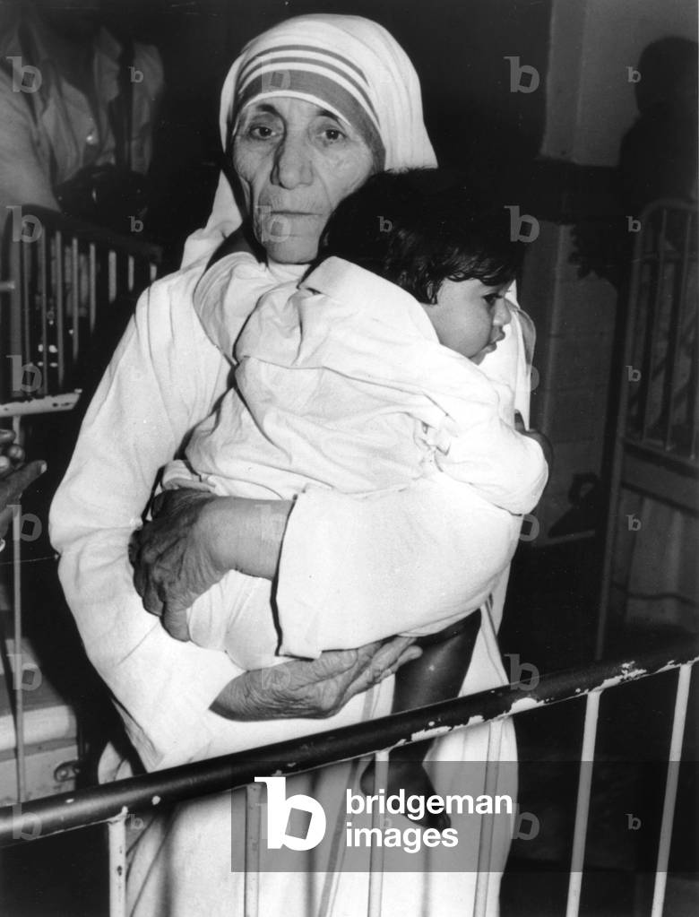 Image of Mother Teresa (1910-1997) peace Nobel prize in 1979, here in