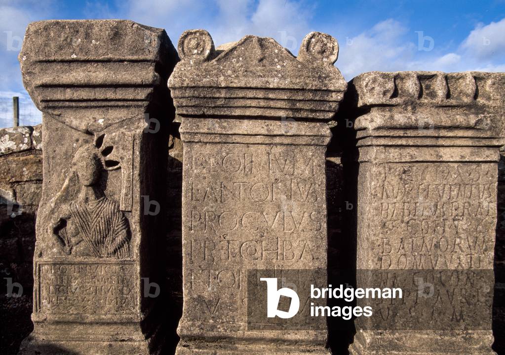 Image of Stone altars, Temple of Mithras, Roman Fort, Hadrian's Wall, Carrawburgh