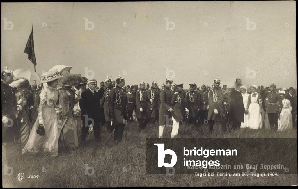 Image of Ak Kaiser, Empress and Count Zeppelin, Tegel August 29, 1909 ...