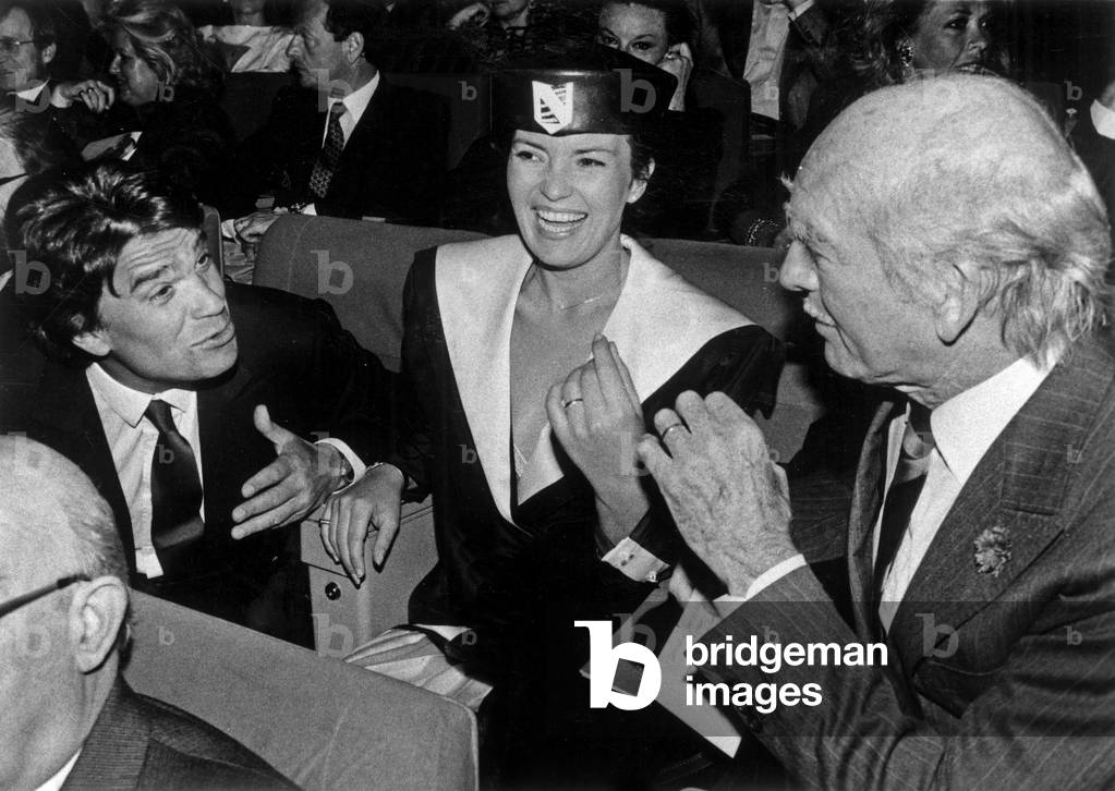 Image of Bernard Tapie, Eddie Barclay and his 7Th Wife Cathy during