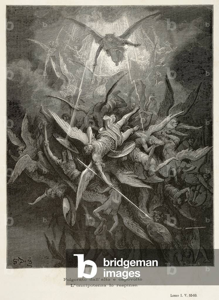 Image of The fall of angels, scene from Paradise Lost by John by Dore ...