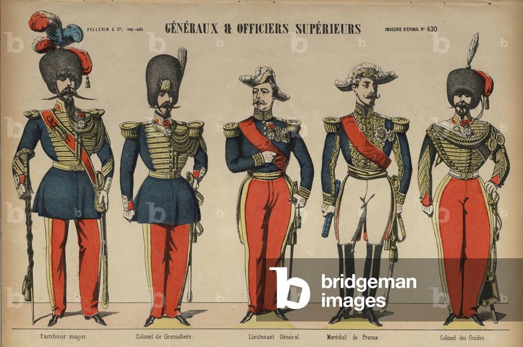 Image of Generals and senior officers in the French Army (coloured ...