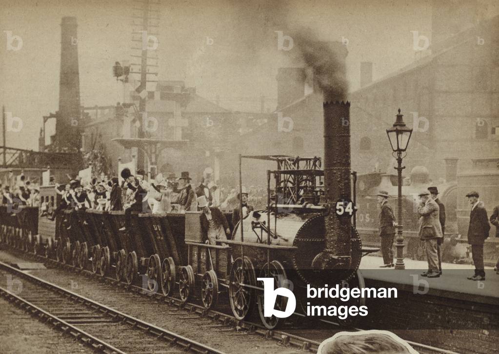 Image of George Stephenson's Locomotion repeating its first journey on ...