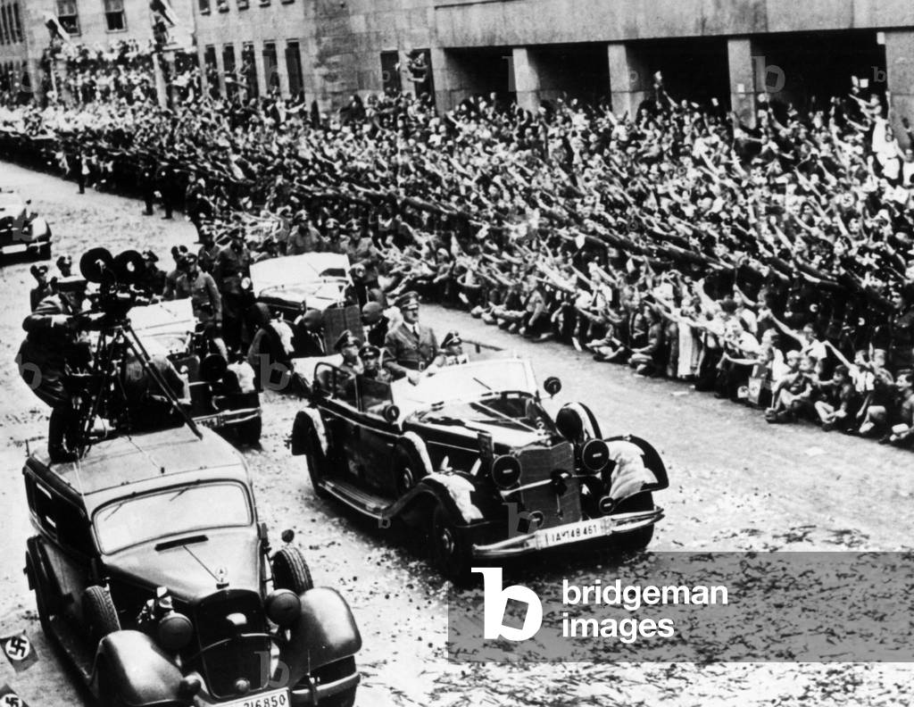 Image of Hitler in Berlin after the capitulation of France, 1940 (b/w