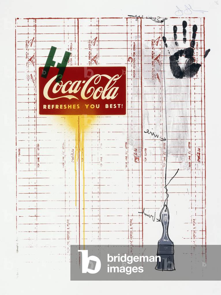 Image of Untitled (Coca-Cola and Grid), 1971 (lithograph in colours on ...