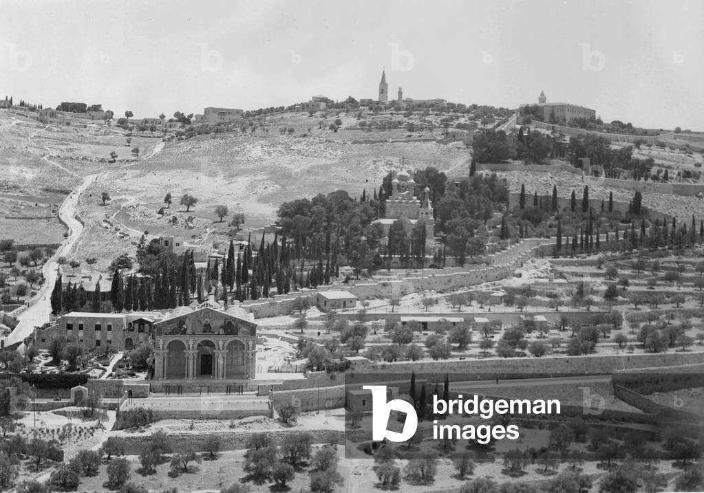 Image of Garden of Gethsemane and the Olberg, 1938 (b/w photo)