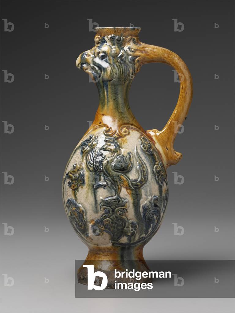 Image of Phoenix-headed jug with handle (glazed stoneware) by Chinese ...