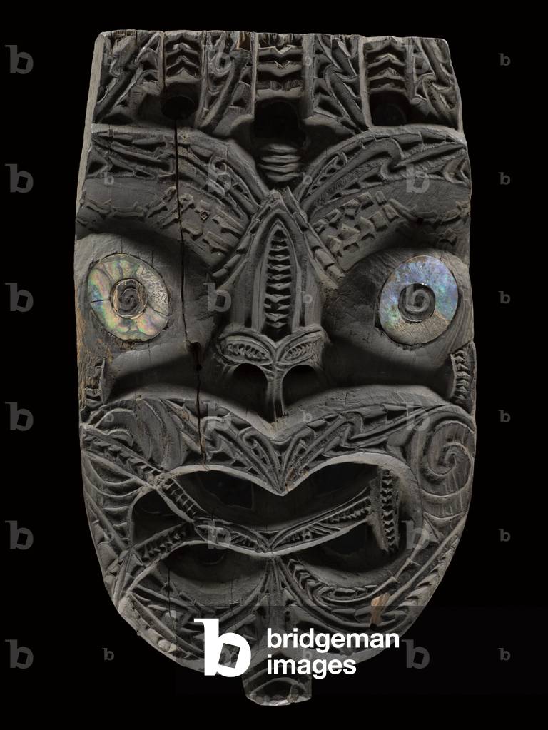 Image of Koruru, gable mask, 1800s (wood) by New Zealand School, (19th ...