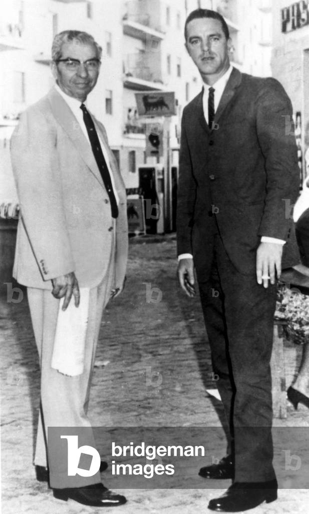 Image of Charlie Lucky Luciano with author Sal Vizzini on via Michelangelo