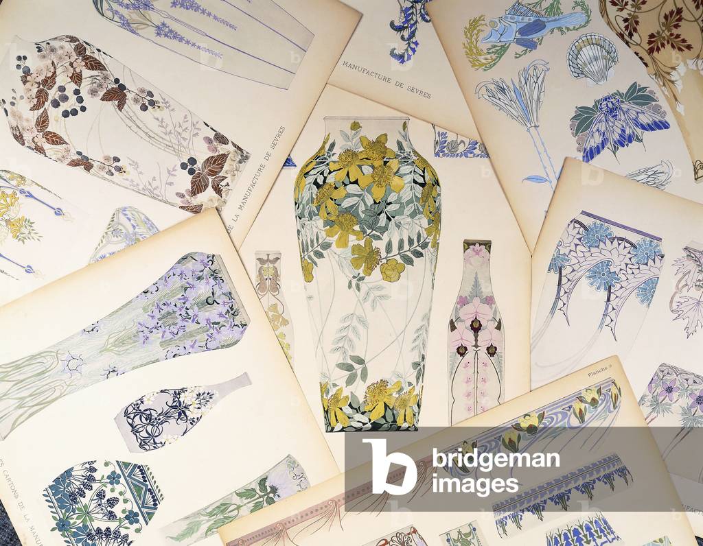 Image of Polychrome plates of Sevres designs; Cartons de la manufacture ...