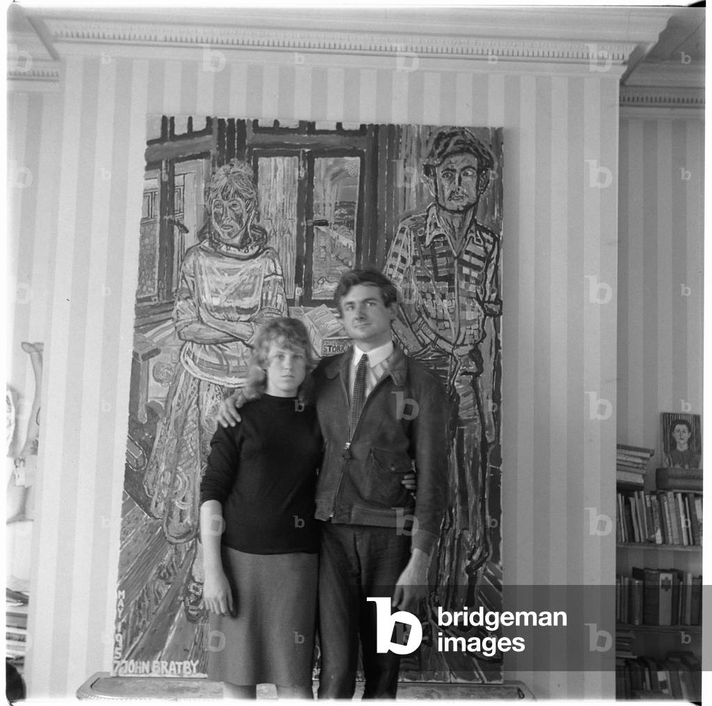Image of Nell Dunn with her husband Jeremy Sandford, 1952-3 (b/w photo ...