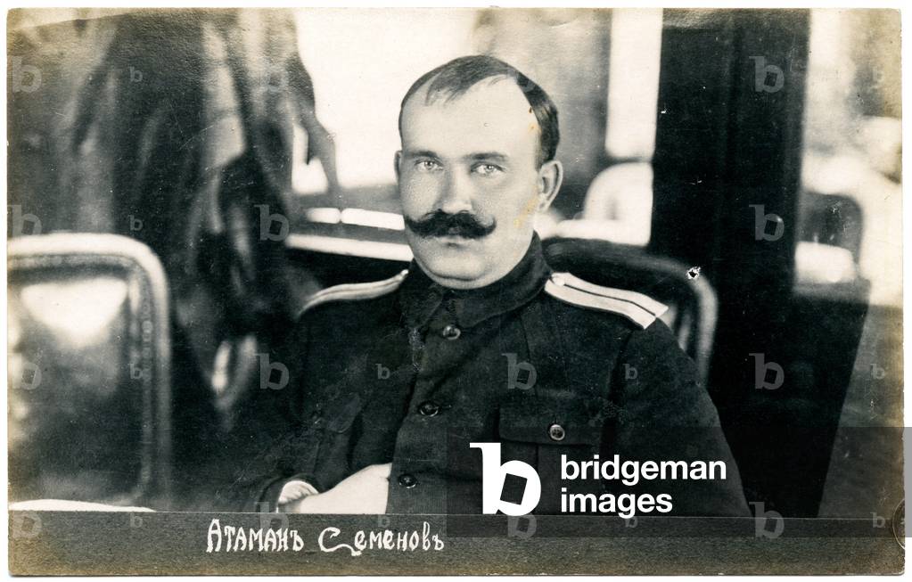 Image of Russian Civil War Era Postcard Depicting Ataman Grigory Semenov, c.1920 by Russian ...