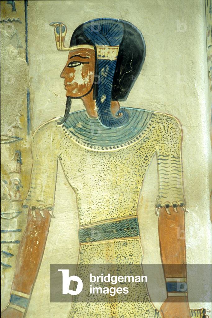 Image of Ancient Egypt, Amon Khopshef wears priestly leopard skin, with the