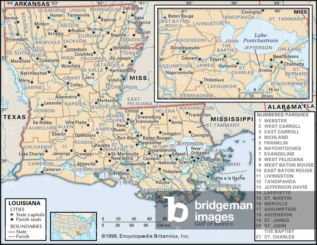 Image of Political map of Louisiana