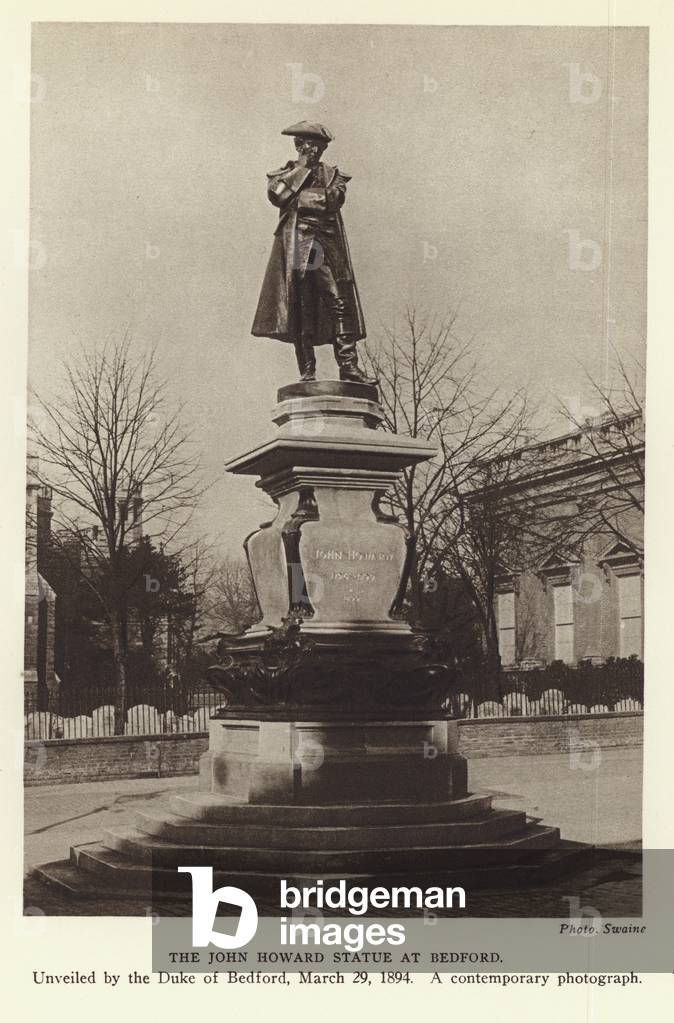 Image of Statue of John Howard, English prison reformer, Bedford (photogravure) by English ...