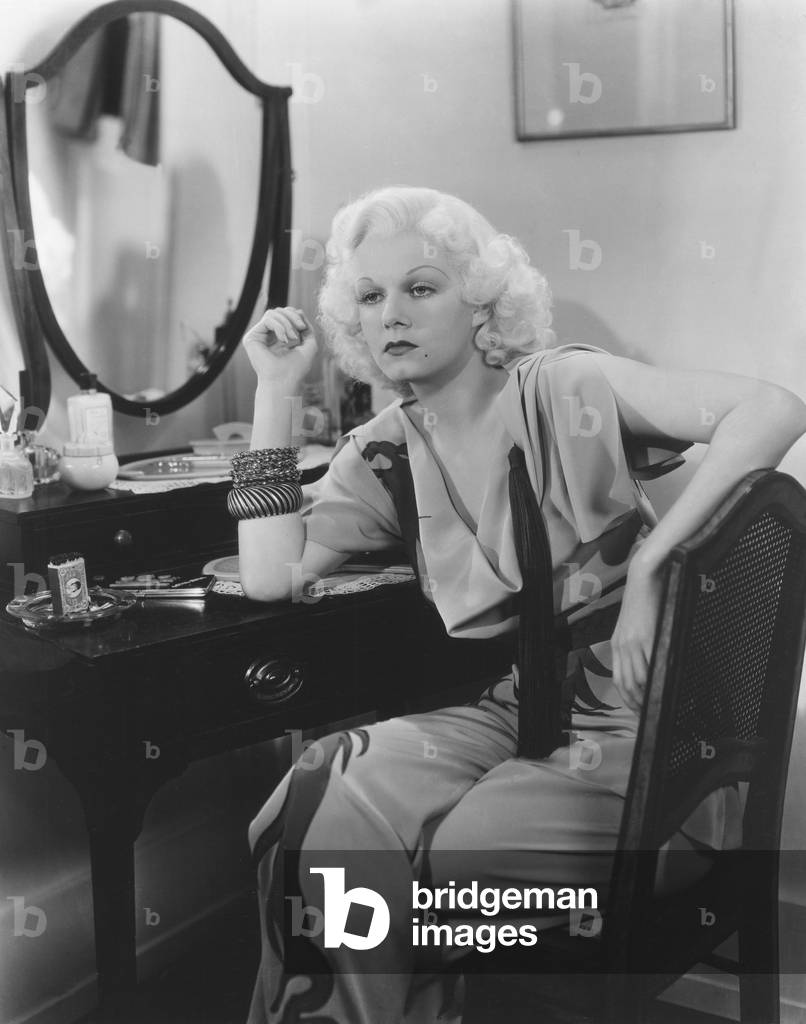 Image of Jean Harlow, on-set of the Film, "China Seas", 1935 (b/w