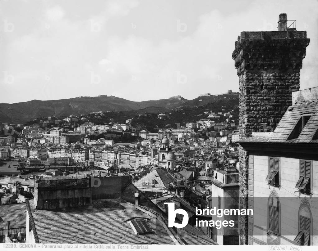 Image of View of Genoa with, on the right, the 12th century