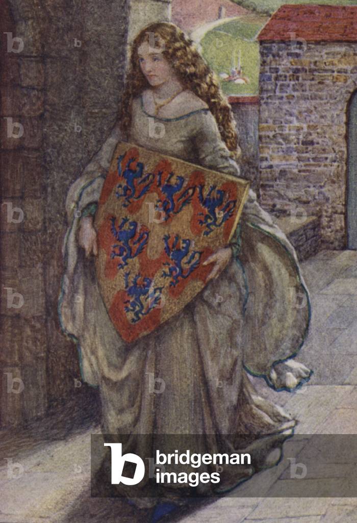 Image of Elaine, illustration from 'Idylls of The King' by Alfred, Lord ...
