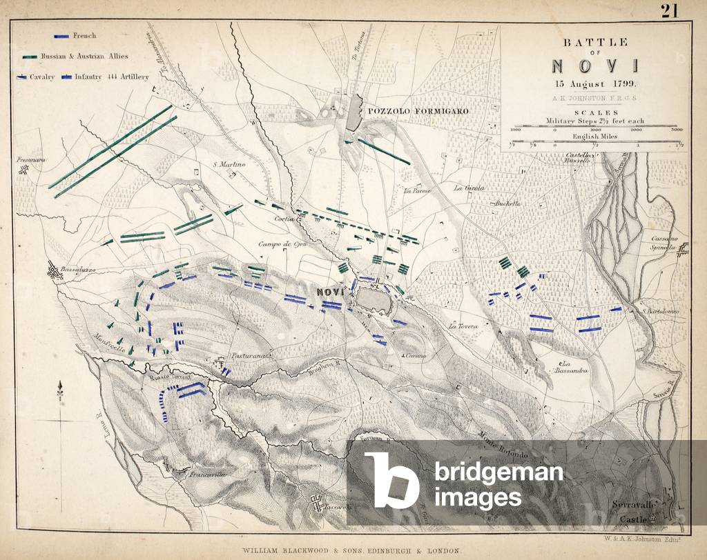 Image of Map of the Battle of Novi, published by William Blackwood by ...