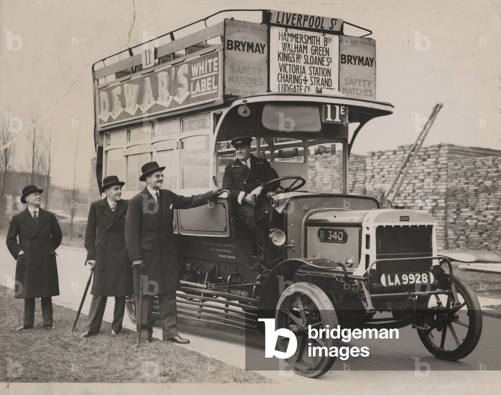 Image of Pre-War London Bus Lent to Vancouver, c.1935 (b/w photo) by ...