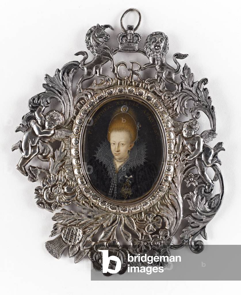 Image of Princess Dorothea of Brunswick, 17th century (miniature on vellum) by Doordt, Jacob van ...