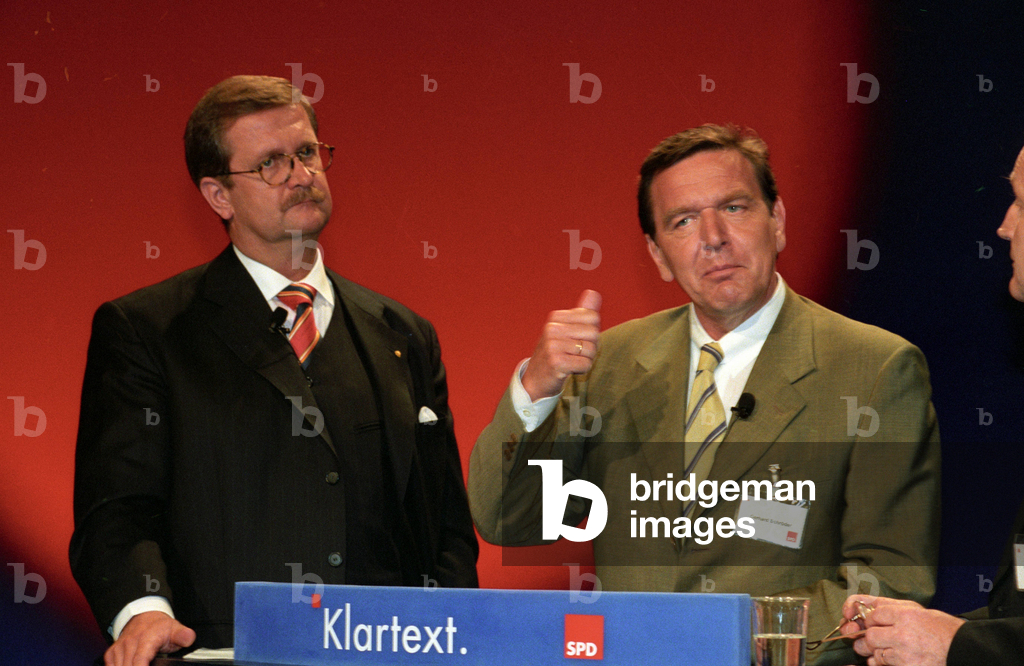 Image of Gerhard Schröder (R, Germany SPD Minister-President of Lower ...