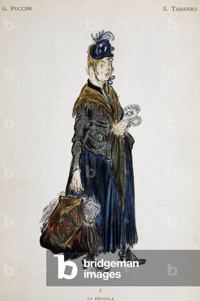 Image of Costume sketch for role of Frugola in opera Il Tabarro