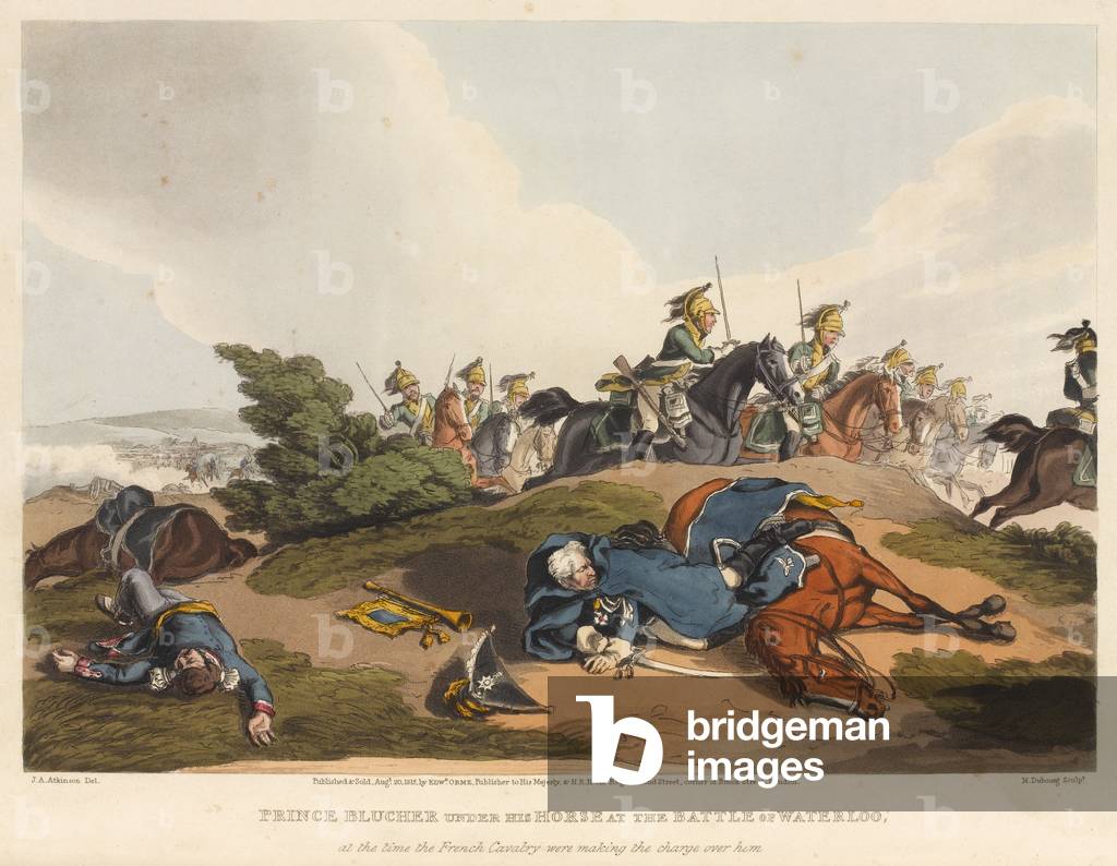 Image of Prince Blucher sous son cheval à la bataille de Waterloo, by ...