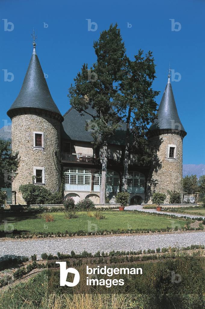 Image of Turret on a castle, Picomtal Castle, Cote d'Azur, Provence ...