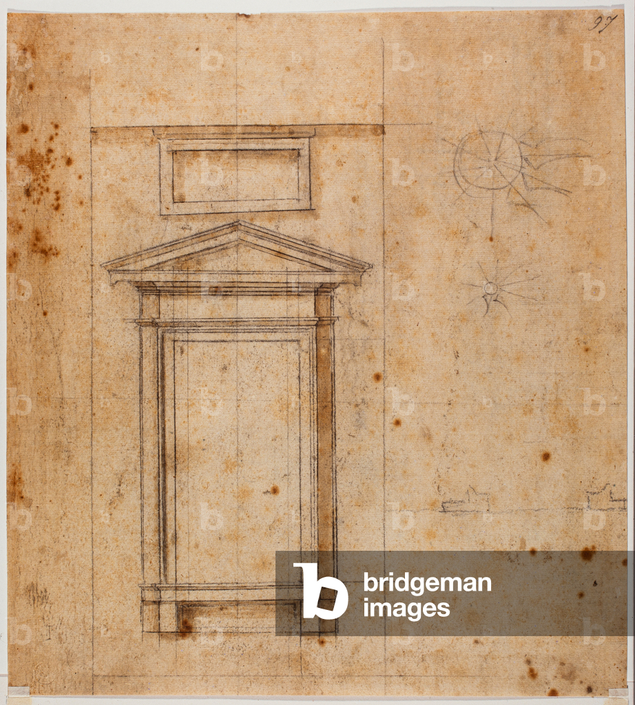 Image of Window design, 16th century (drawing) by Buonarroti ...