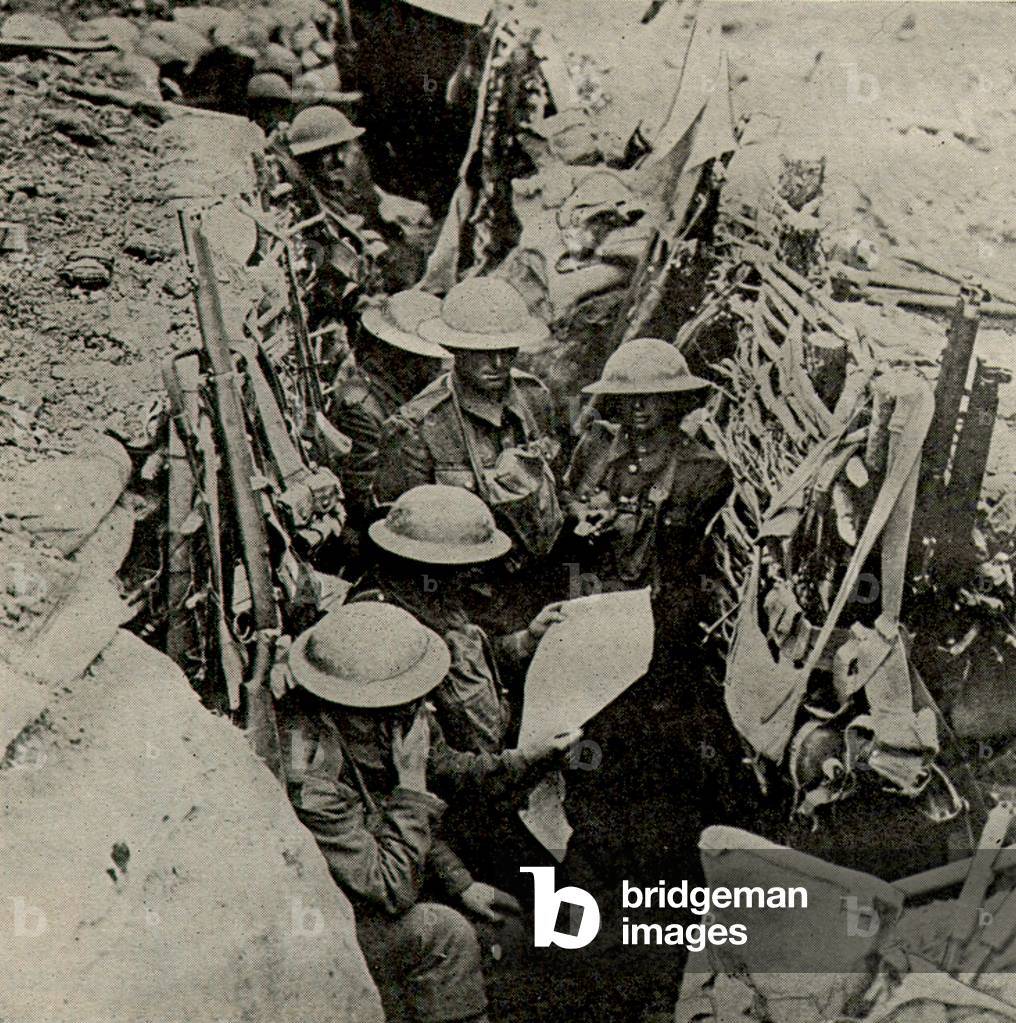 Image of Troops on Western Front by British School, (20th century)