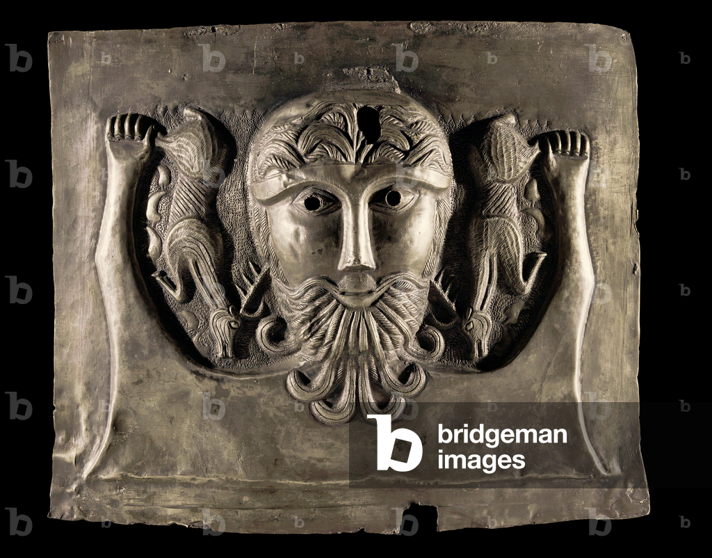 Image of A god holding two stags (embossed silver) by Celtic, (1st ...