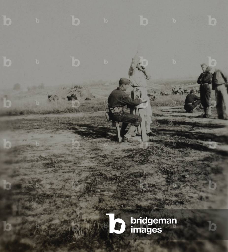 Image of Soldiers During Target Practice, WWII, HQ 2nd Battalion, 389th