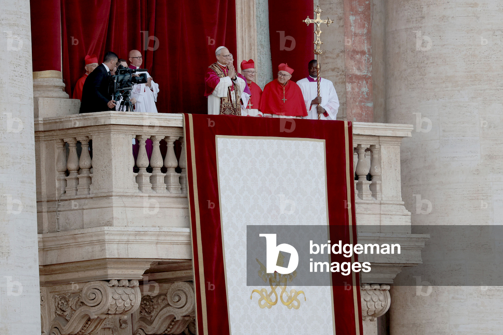 Image of White smoke. New Pope elected. In the photo: New Pontiff