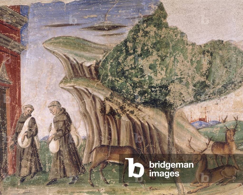 Image of Mendicant monks, detail from Triumph of Jupiter, scene from Month