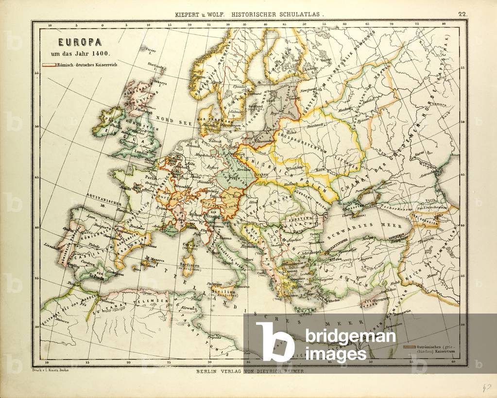 Image of Map of Europe in 1400