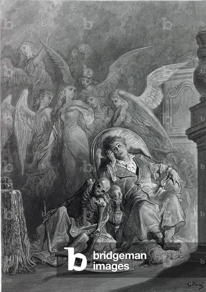 Image of Gustave Dore illustration of Edgar Allan Poe's 'The Raven ...