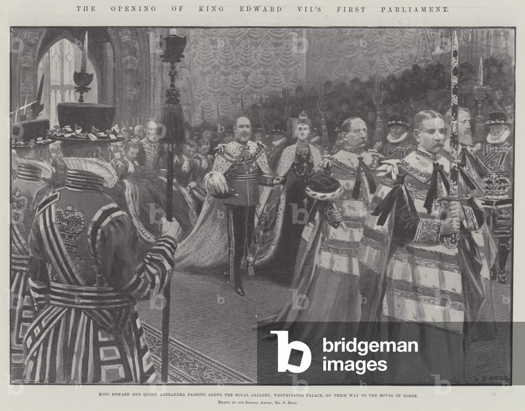 Image of The Opening of King Edward VII's First Parliament (engraving ...