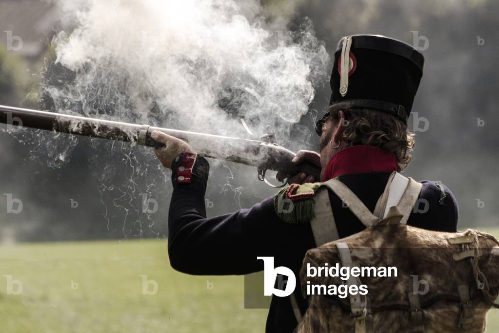 Image of Historical reenactment: Soldier from Napoleon's line infantry ...