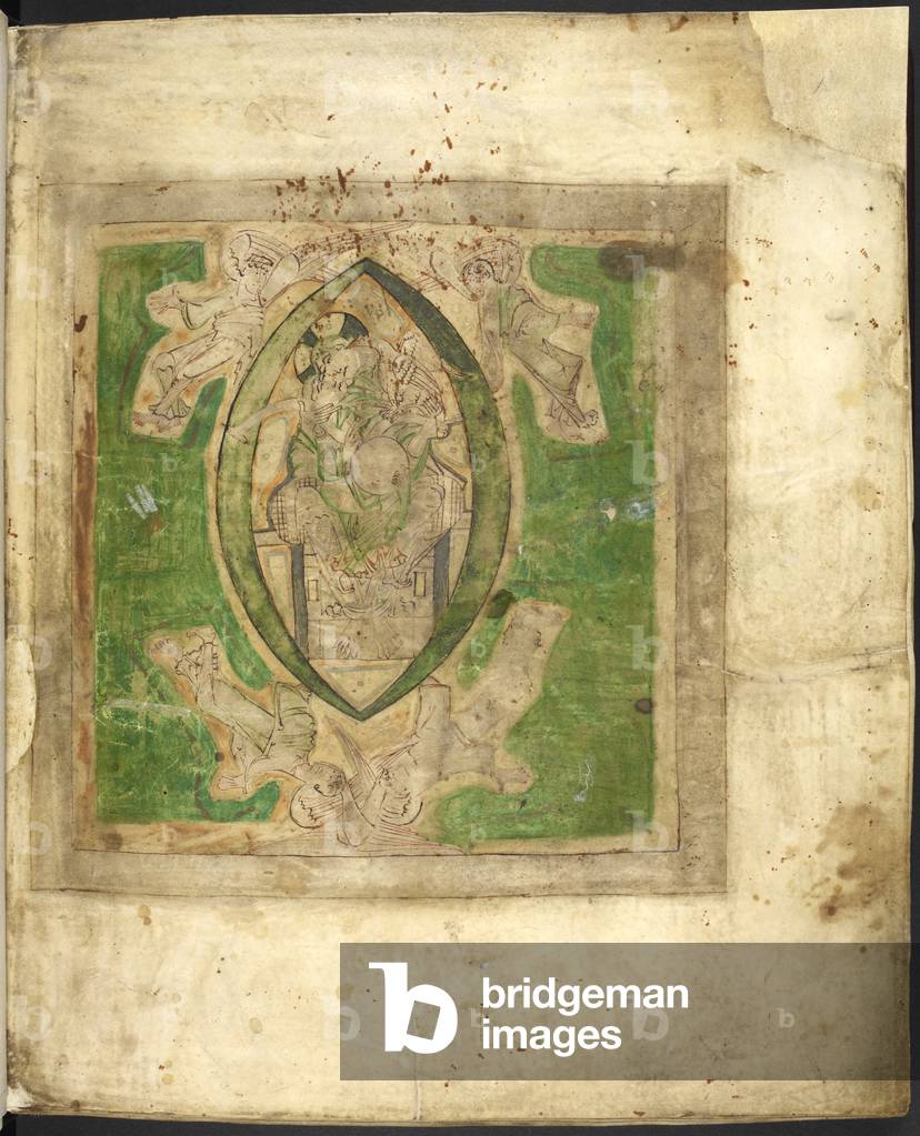 Image of Miniature of the Trinity, in a mandorla, supported by four