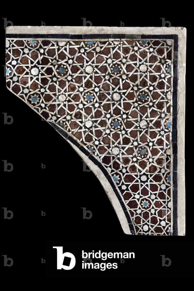 Image of islamic art-architectural spandrel-inlaid stone-inv.n.54/2 ...